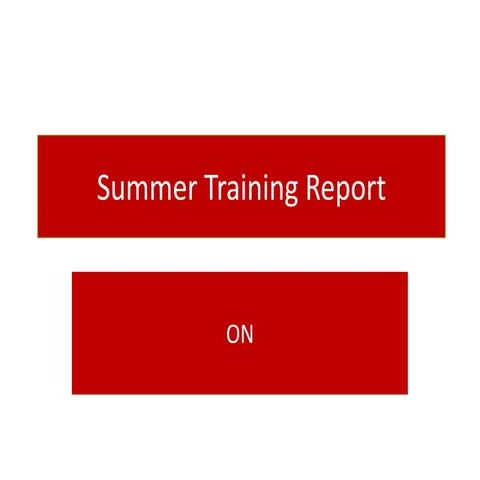 Summer training report | PPT