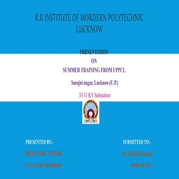 Summer Tranning Priyanshu Tiwari By Aditya Pptx