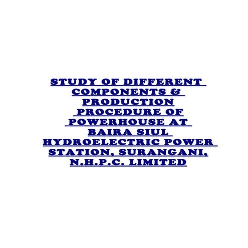 Summer trainnig report at NHPC LIMITED | PDF