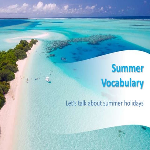 Summer ESL Vocabulary - Tan, Sunburn, etc | PPTX