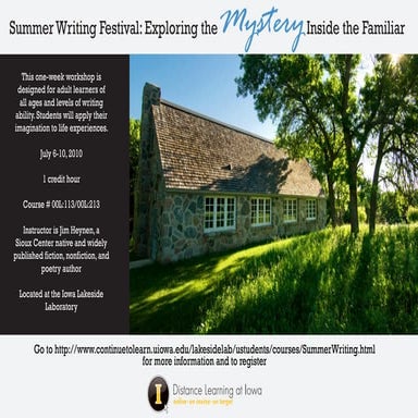 Summer Writing Festival Mailing | PPT