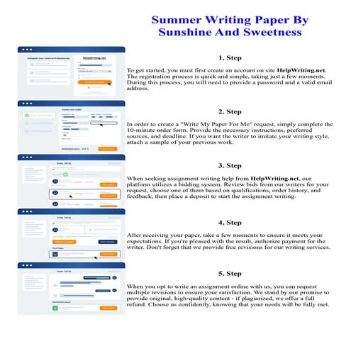 Summer Writing Paper By Sunshine And Sweetness | PDF