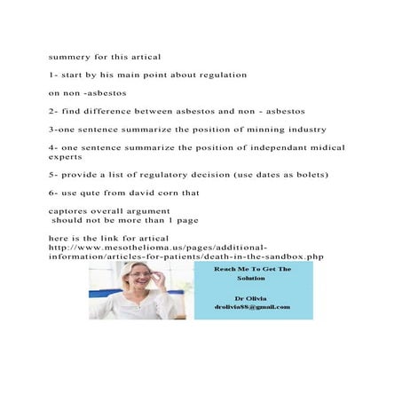 summery for this artical 1- start by his main point about regu.docx