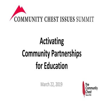 Activating Community Partnerships for Education - Community Chest ...