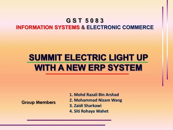 Summit Electric Light Up with a New ERP system | PPT