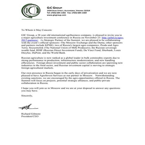 Summit invitation letter | PDF