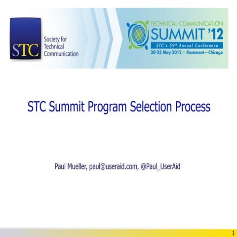 STC Summit Program Selection | PPT