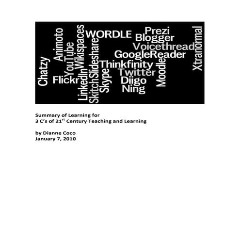 Sum Of Learning For 3 Cs Cover Page | PDF