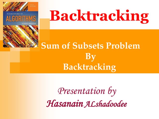 Sum Of Subsets Problem By Backtracking Ppt 0020