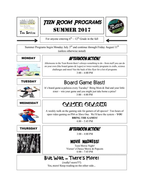 Teen Room Program flyer 1217 | PDF