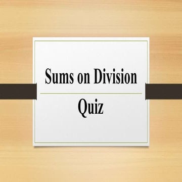 Sums on division | PPT