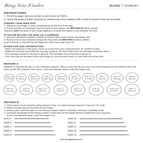 printable ring size chart Sumuduni gems | PDF