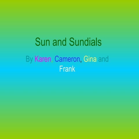 Sun And Sundials | PPT