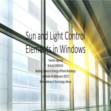 Sun and light control elements in windows | PPT