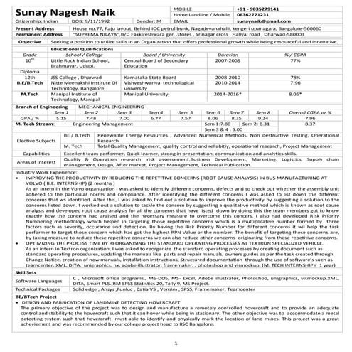 Sunay nagesh naik cv 3 | PDF