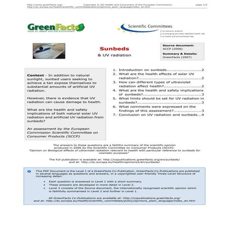 Sunbeds & UV radiation | PDF | Skin and Dermatology | Diseases and ...