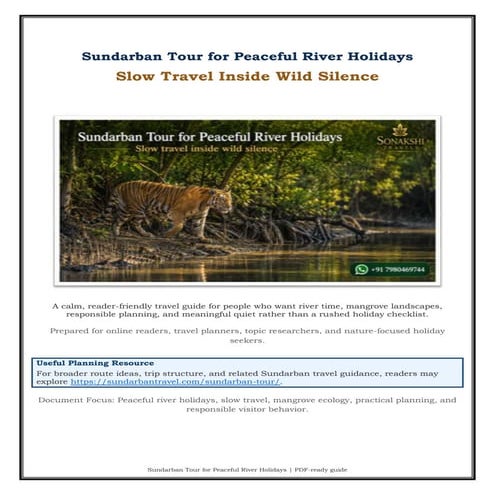 Comprehensive Sundarban Watchtower Travel Guide for River Safari ...