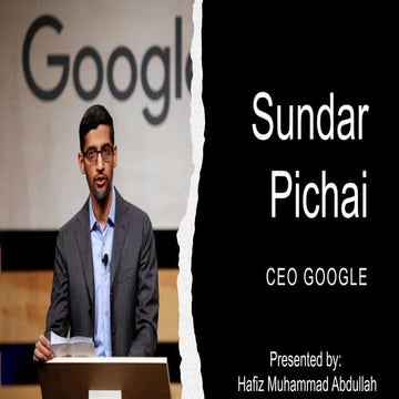 Biography of Sundar Pichai, the CEO Google | PPTX