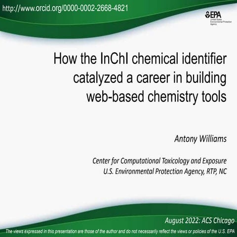 How the InChI chemical identifier catalyzed a career in building web ...