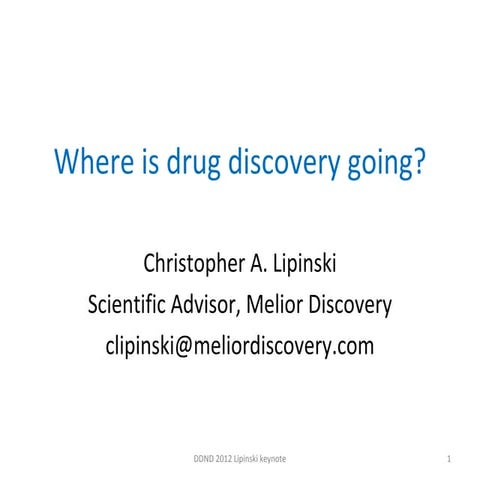 Sunday (2) lipinski | PPT | Pharmaceutical Industry | Industries