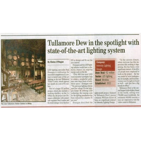 Sunday Bus Post 7.10.12 Tullamore Intensity Lighting Article | PDF