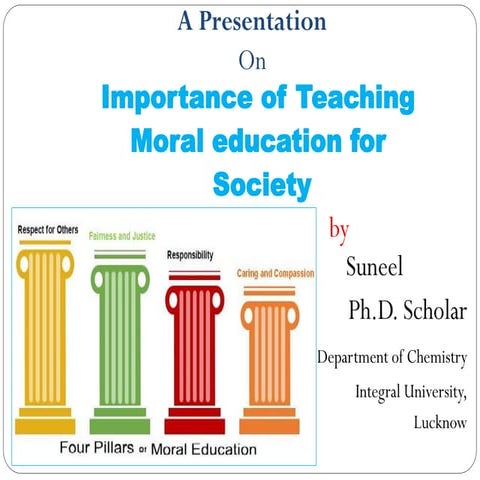 A Presentation On Importance of Teaching Moral education for Society | PDF