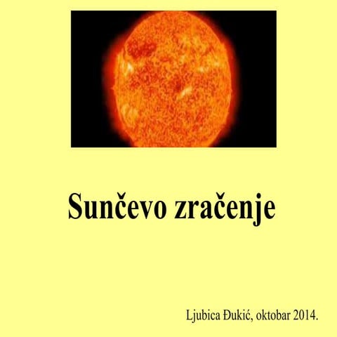 Sunčevo zračenje lj đ | PPTX
