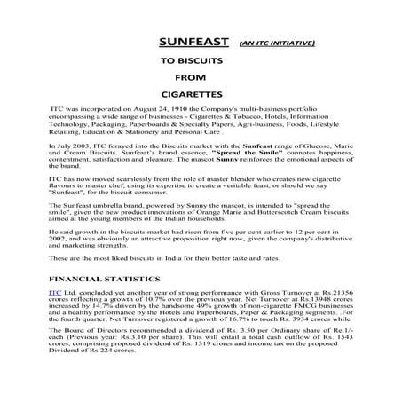 Sunfeast case study | DOCX