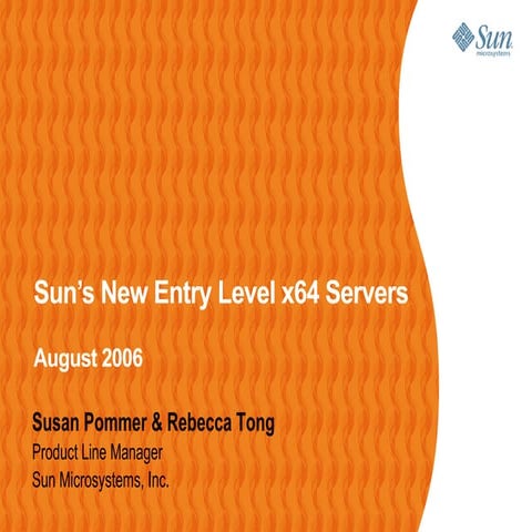 Sun fire x2100 and x2200 sales presentation | PDF