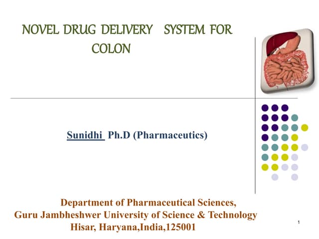 Colon specific drug delivery system | PPTX