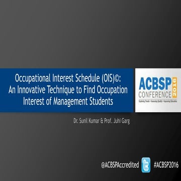 Occupational Interest Schedule (OIS) | PPT