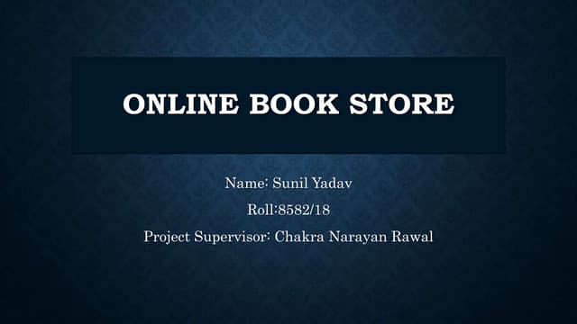 Online Book Store Management System Project Pdf