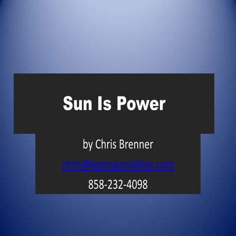 Sun is power | PPTX