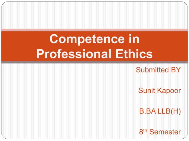 Professional code of Ethics | PPTX