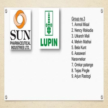 Sun Pharma Vs Lupin Pharma | PPTX | Pharmaceutical Industry | Industries