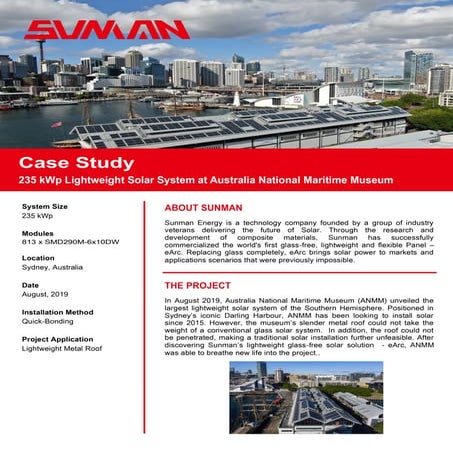 Sunman Energy Lightweight Solar Case Study - Australia National ...