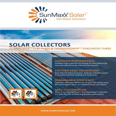 SunMaxx TitanPower And ThermoPower Solar Collectors | PDF