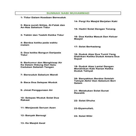 Sunnah nabi muhammad | DOCX