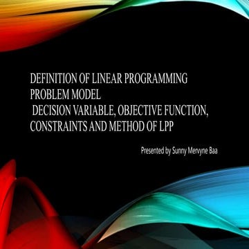 Definition Of Linear Programming Problem Model Decision Variable Objective Function 2201