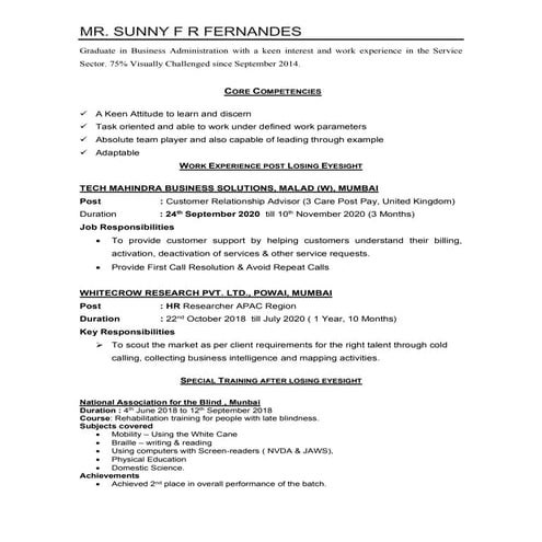 Sunny resume april 2021 | PDF