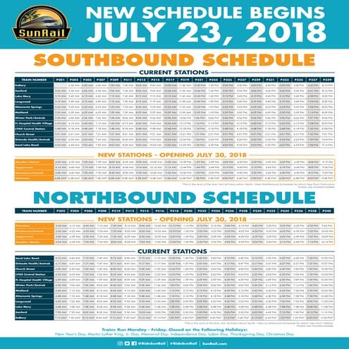 SunRail Schedule | PDF | Rail Travel | Travel Type