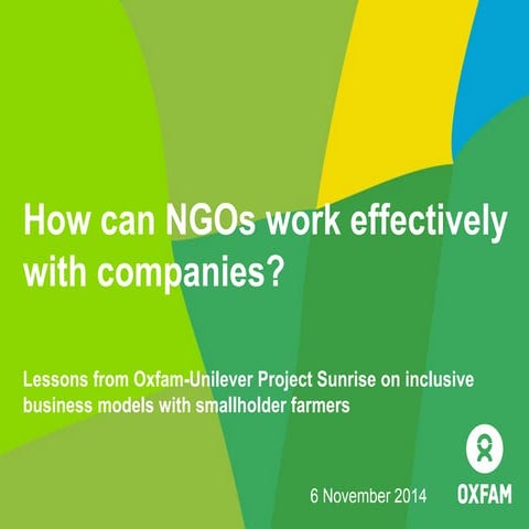 How can NGOs work effectively with companies? | PDF