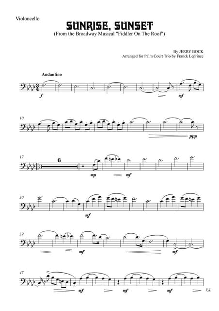 Sunrise, Sunset pct Violin | PDF