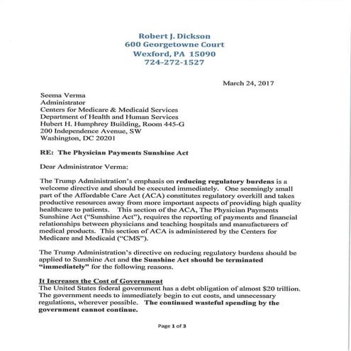 Physician Payment Sunshine Act | PDF