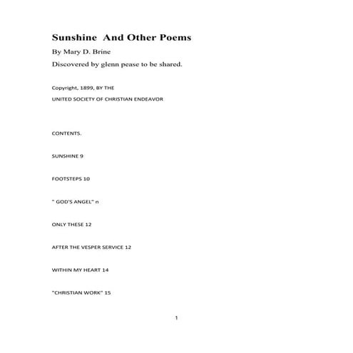 Sunshine and other poems | PDF