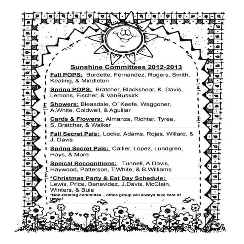 Sunshine committees 2012 | PDF