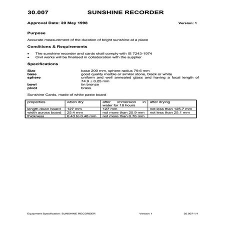 Sunshine recorder | PDF