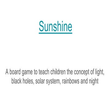 Sunshine the board game rules | PPTX