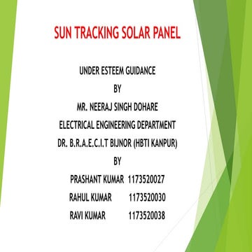Sun tracking solar panel | PPTX