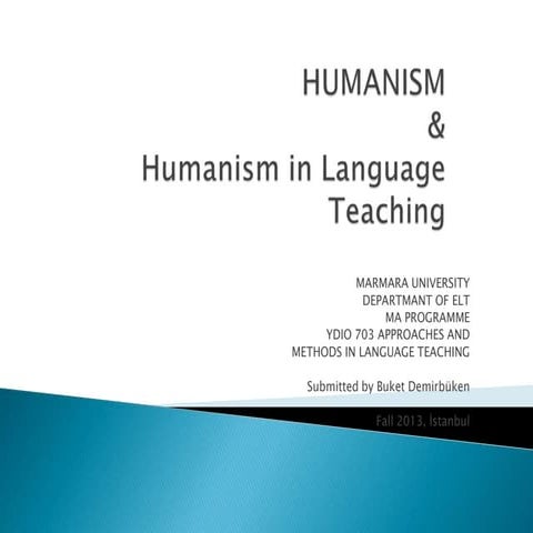 Humanism and Humanism in teaching | PPTX